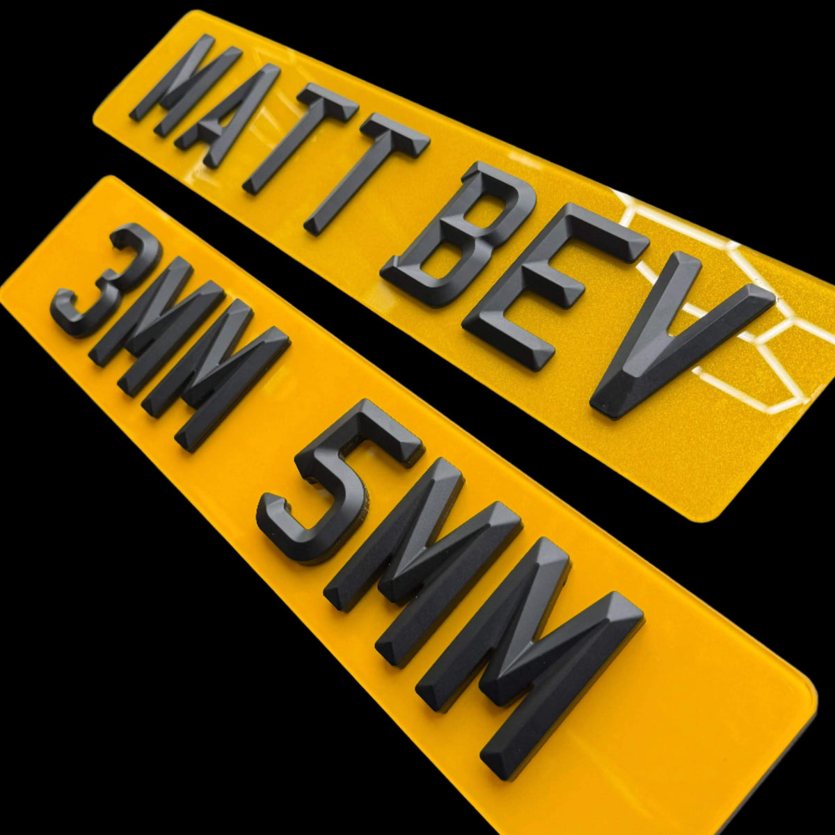 BEVEL MATT 4D NUMBER PLATES